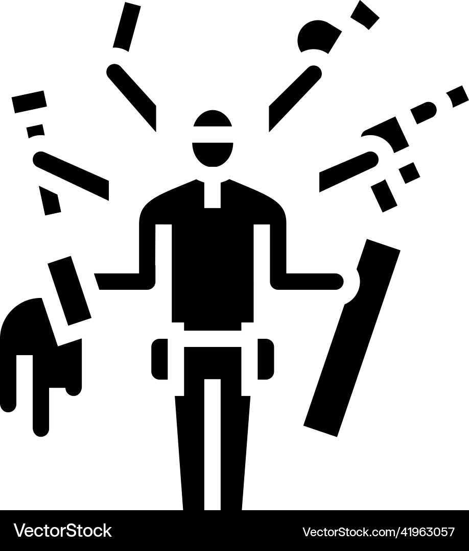 Handyman business glyph icon Royalty Free Vector Image