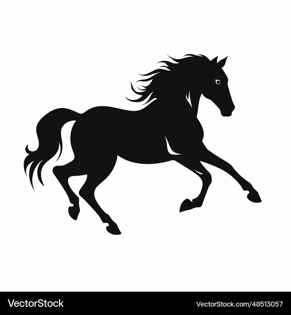 Horse black icon on white background Royalty Free Vector