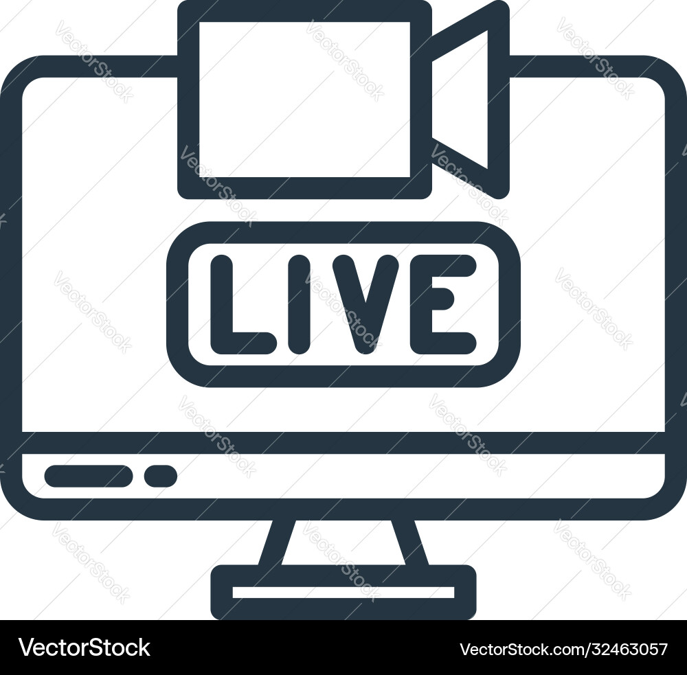 Live icon isolated on white background outline Vector Image