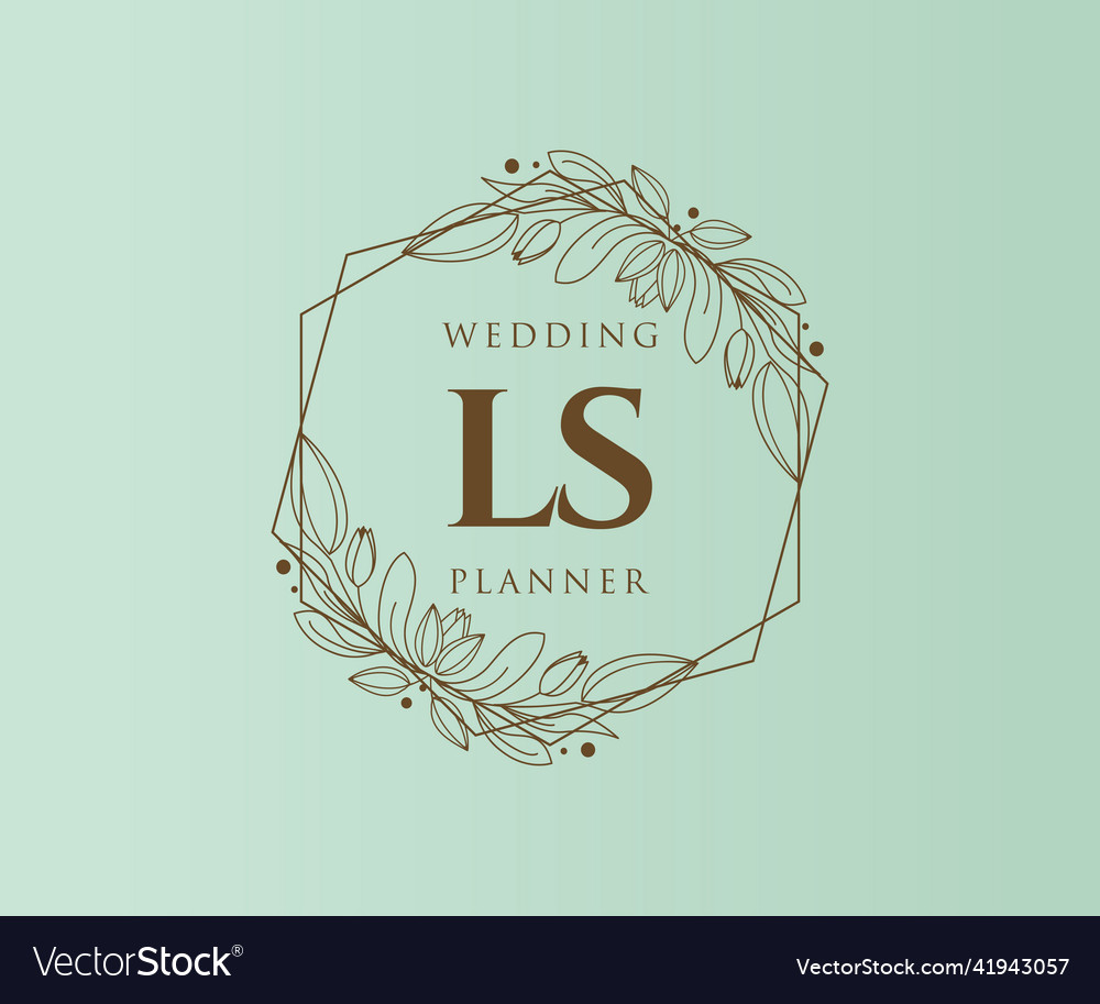 Ls initials letter wedding monogram logos Vector Image