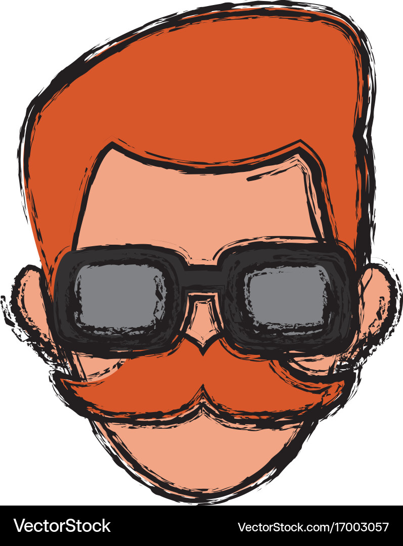 Man face character people employee profile Vector Image