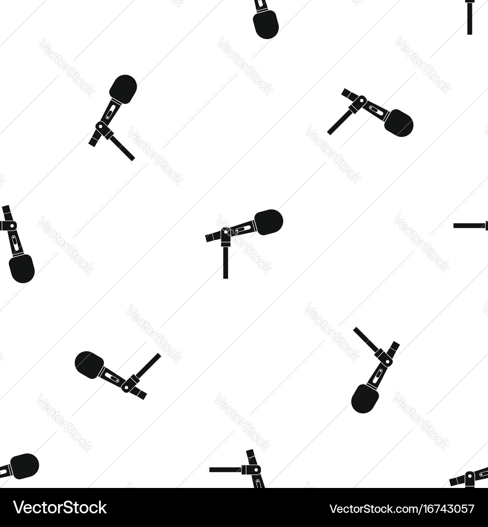 Microphone pattern seamless black Royalty Free Vector Image