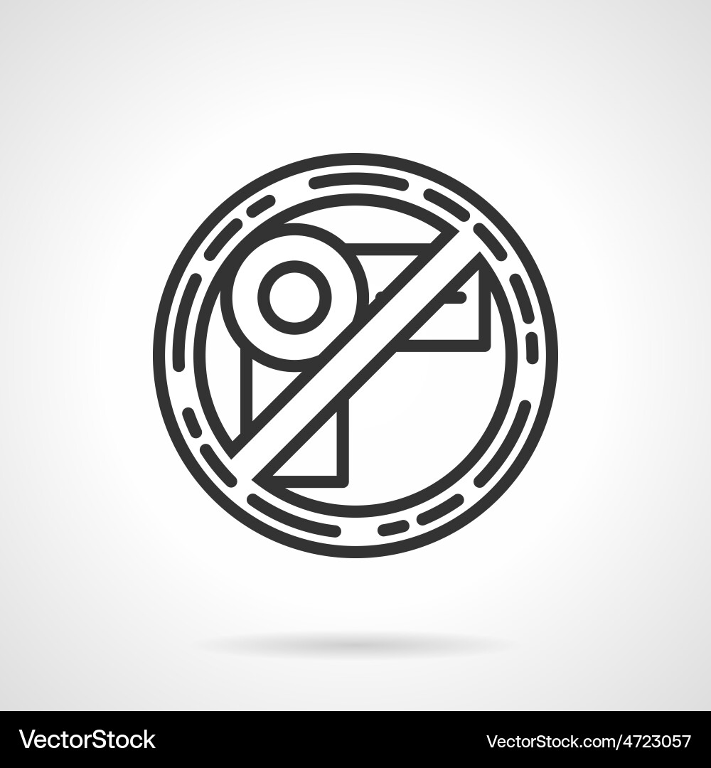Prohibition shooting sign black icon Royalty Free Vector