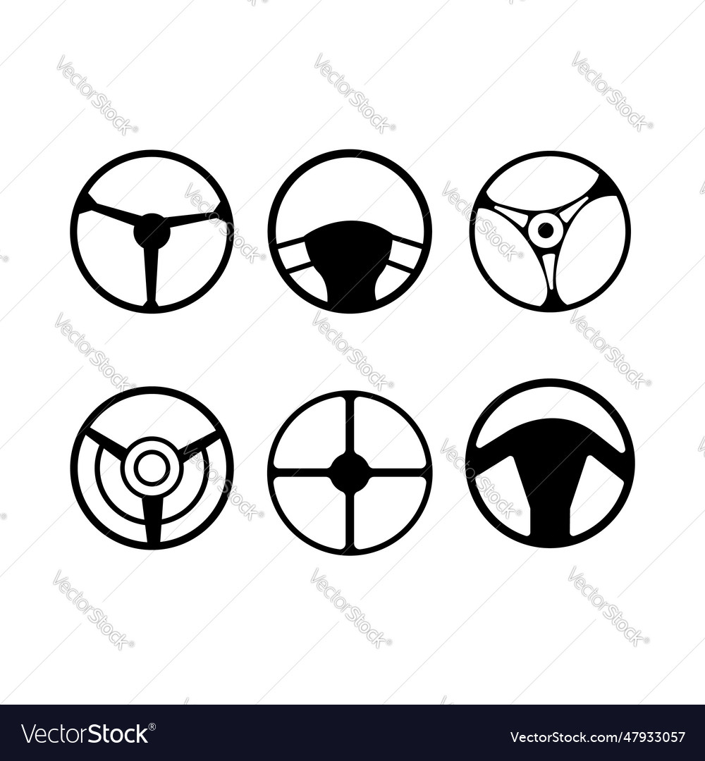 Steering wheel icons Royalty Free Vector Image