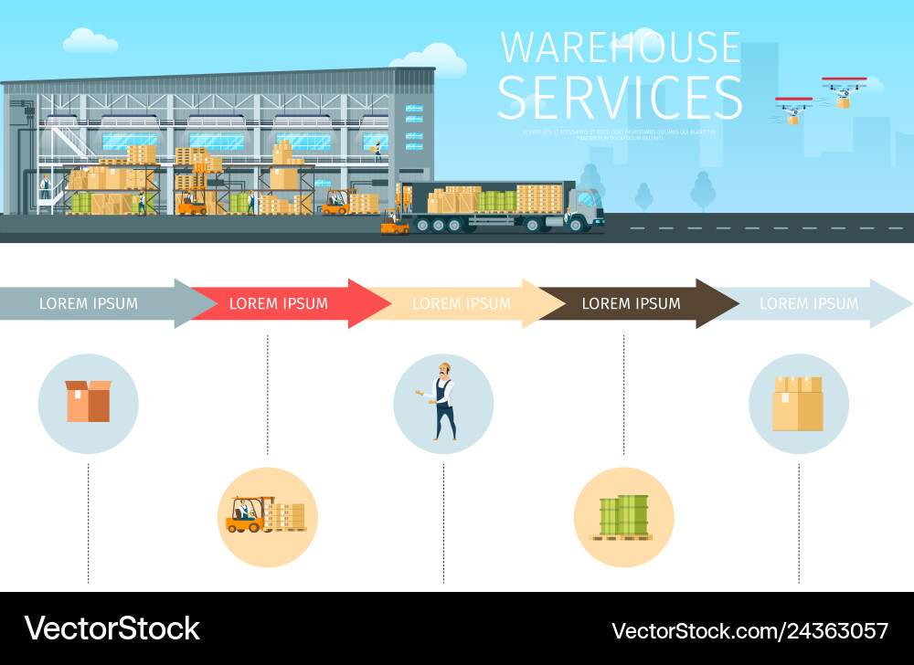 Storage building depot service infographic banner Vector Image