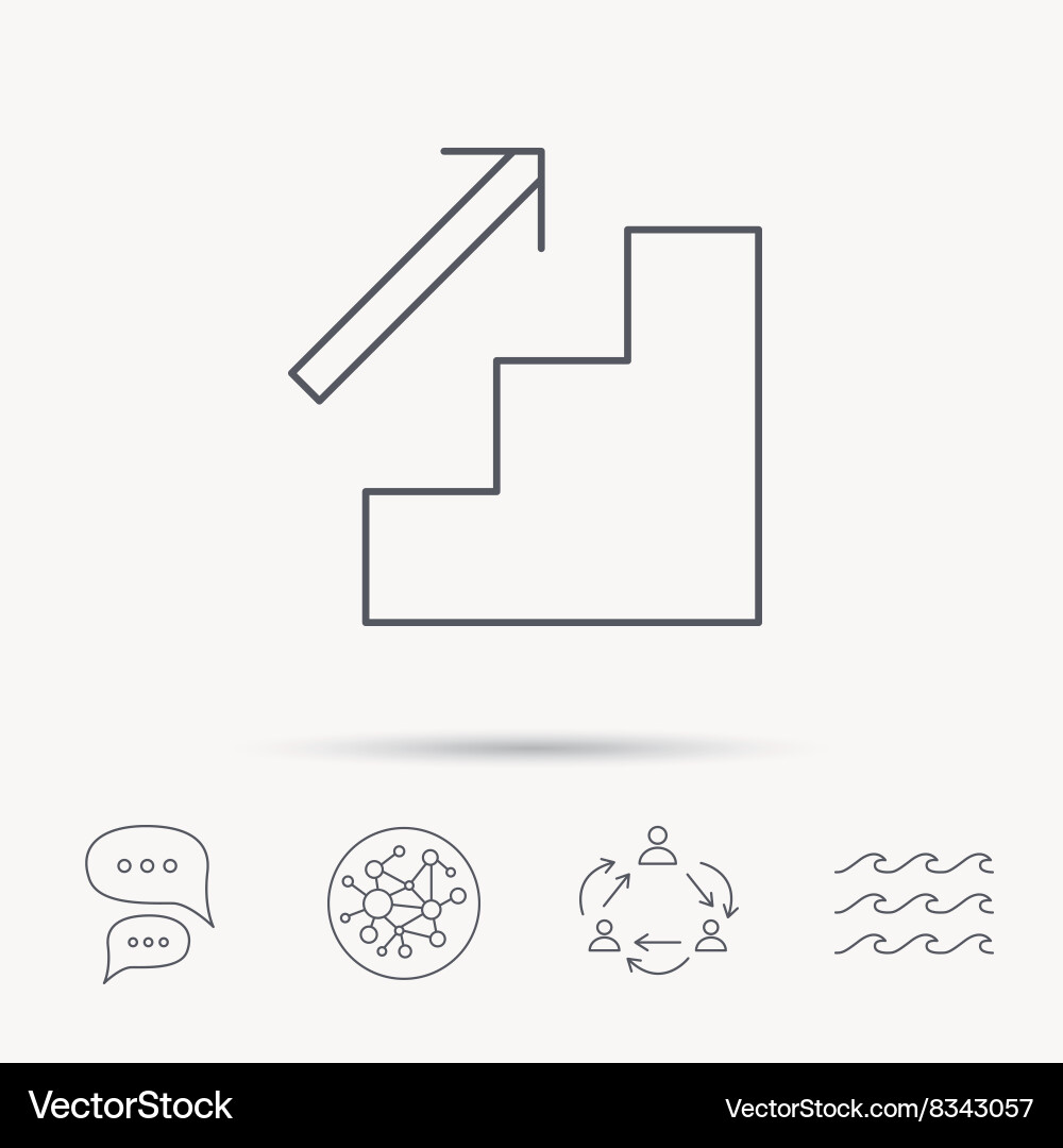 Upstairs icon direction arrow sign Royalty Free Vector Image