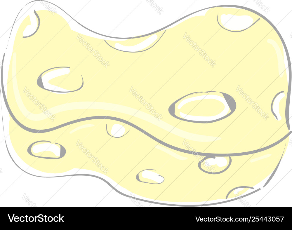 Yellow-color pencil drawing a sponge Royalty Free Vector