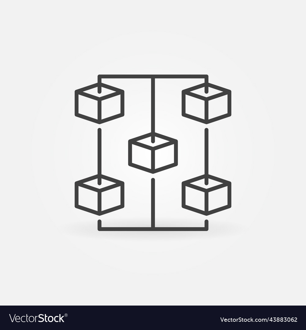 Blockchain line concept icon block chain Vector Image
