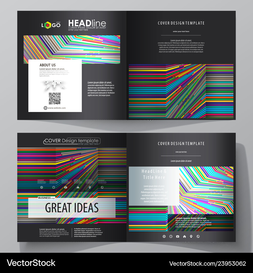 Business templates for square design bi fold Vector Image