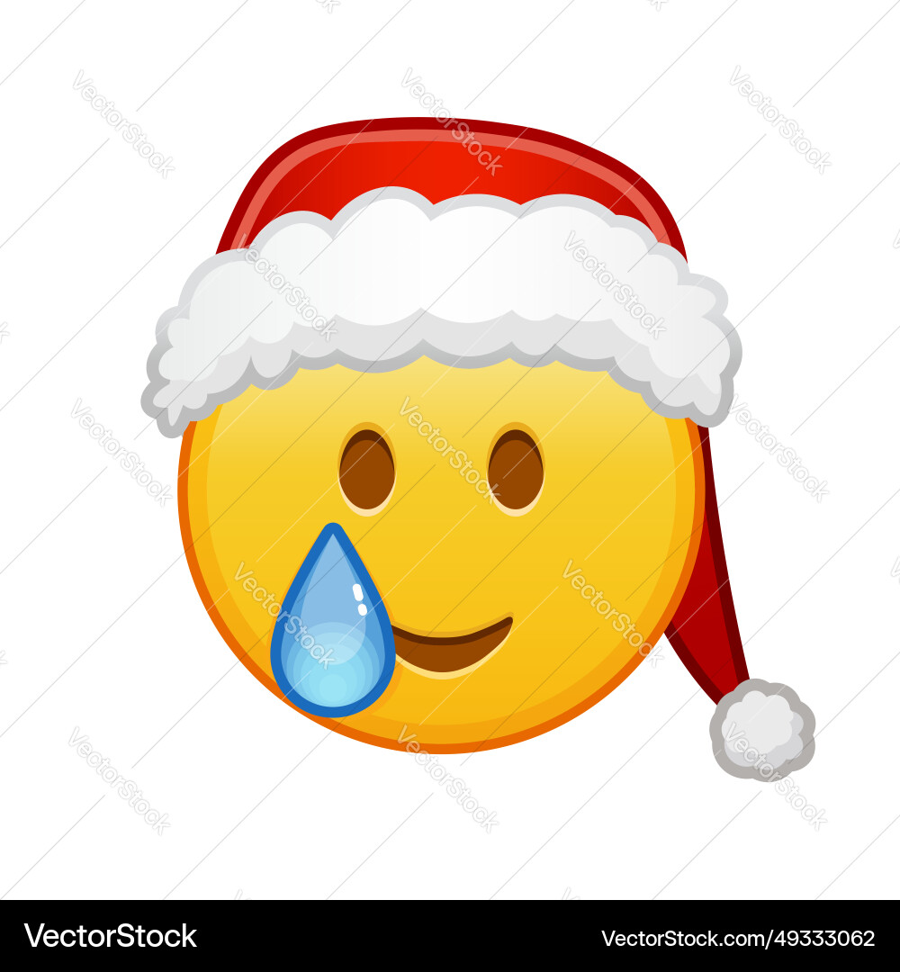 Christmas happy face with tears large size Vector Image