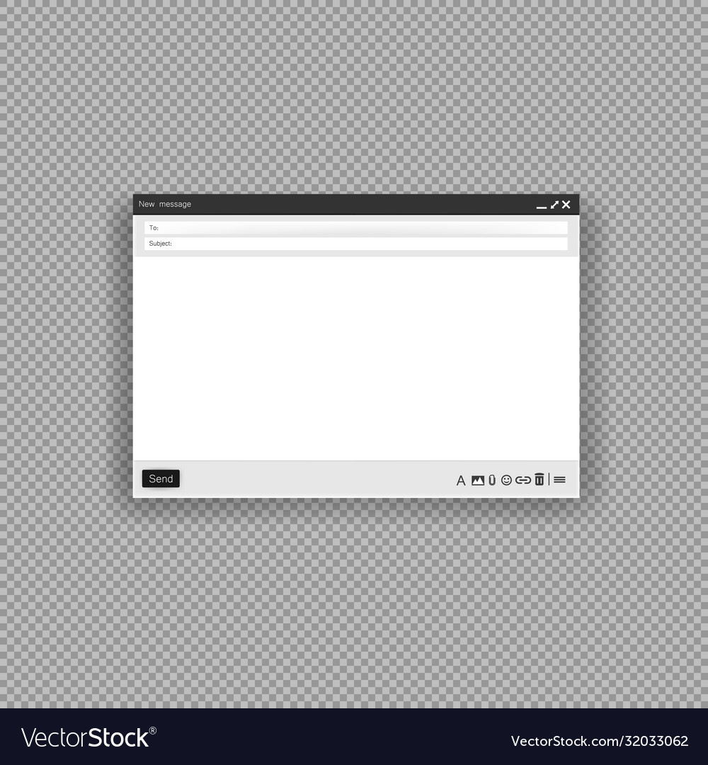 Email windows interface template for mail message Vector Image