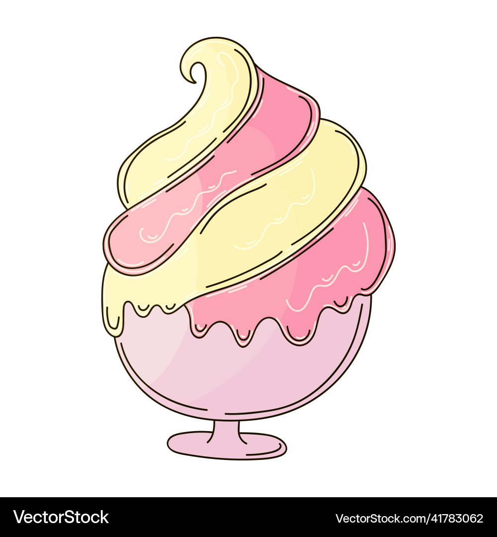 In hand draw style sweet dessert graphic element Vector Image