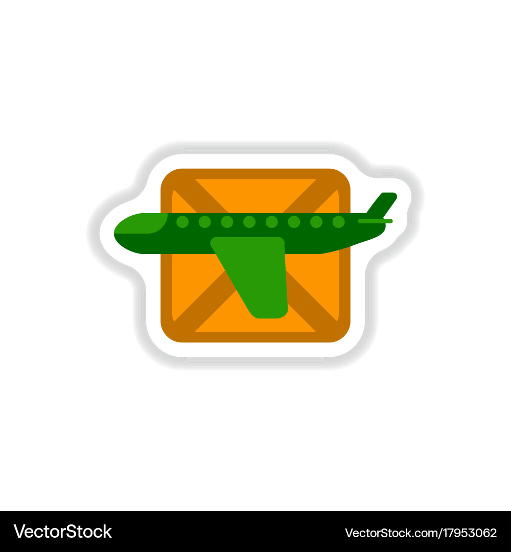 Paper sticker on white background airplanes Vector Image