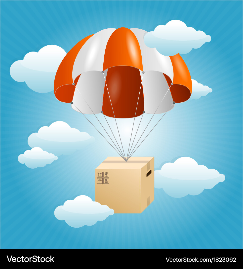 Parachute background air shipping concept Vector Image