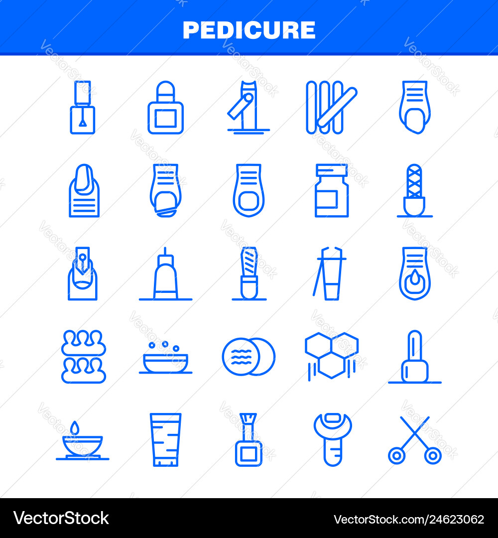 Pedicure line icon pack for designers Royalty Free Vector