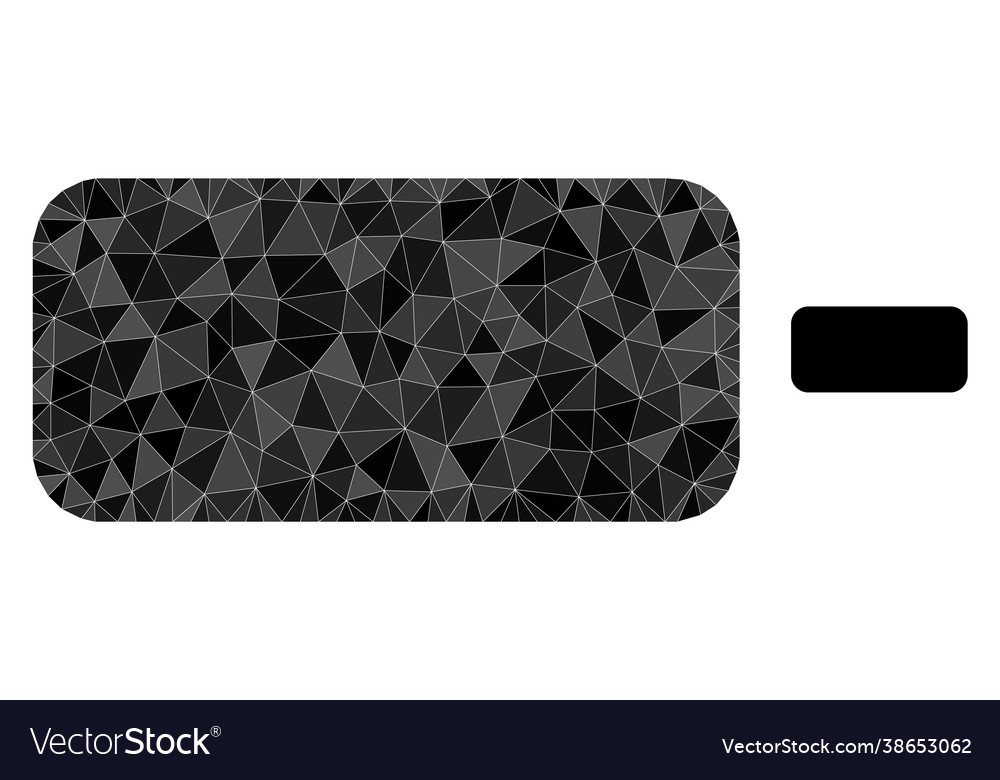 Rounded rectangle triangle lowpoly flat icon Vector Image