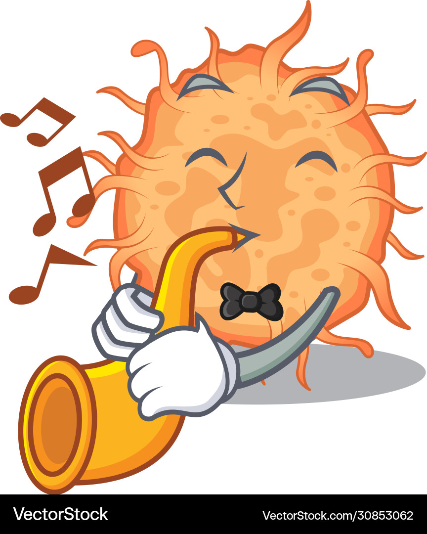 Talented musician bacteria endospore cartoon Vector Image