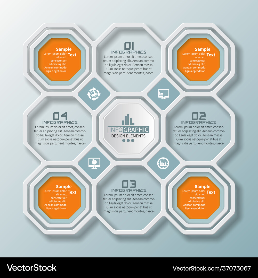 Abstract 3d paper infographics business template Vector Image