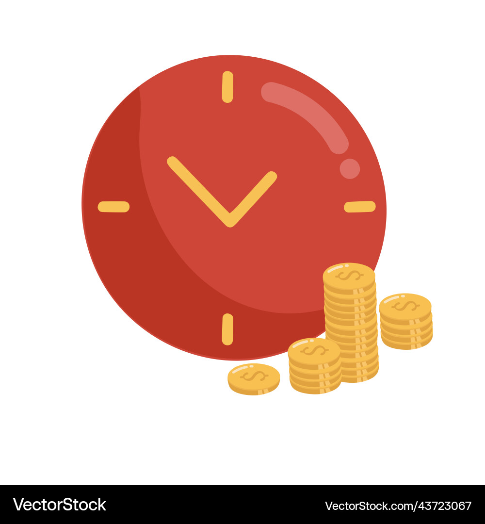 Concept save time money saving times is money Vector Image