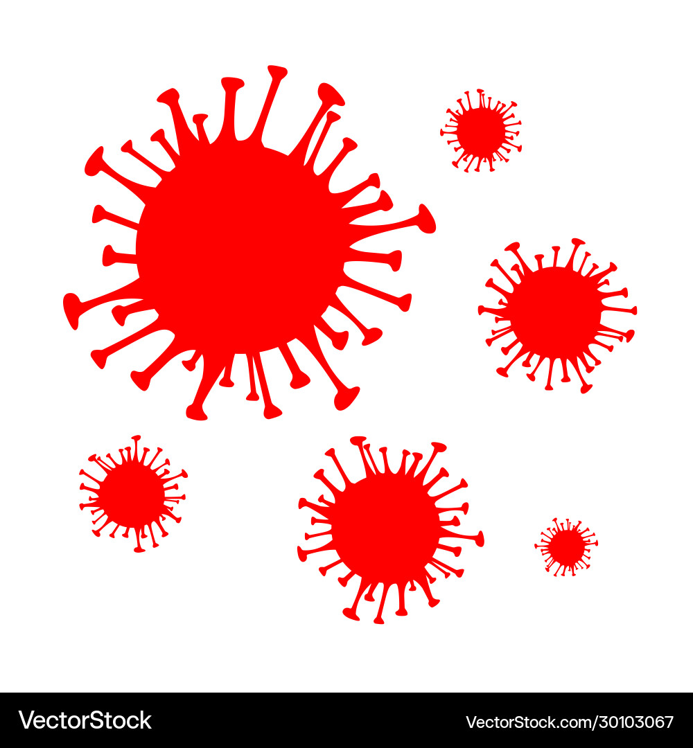 Coronavirus red icon 2019-ncov bacteria Royalty Free Vector