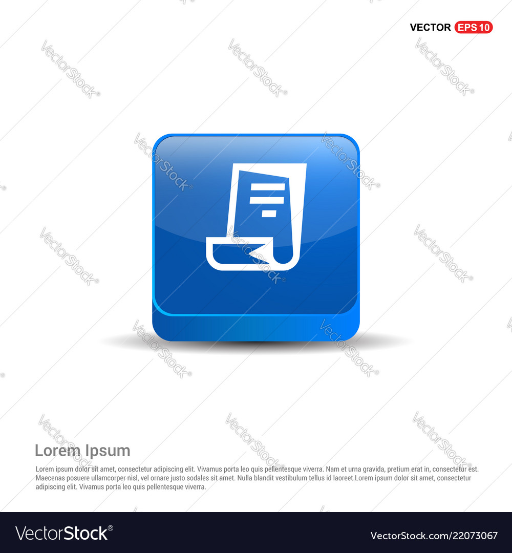 Document icon - 3d blue button Royalty Free Vector Image
