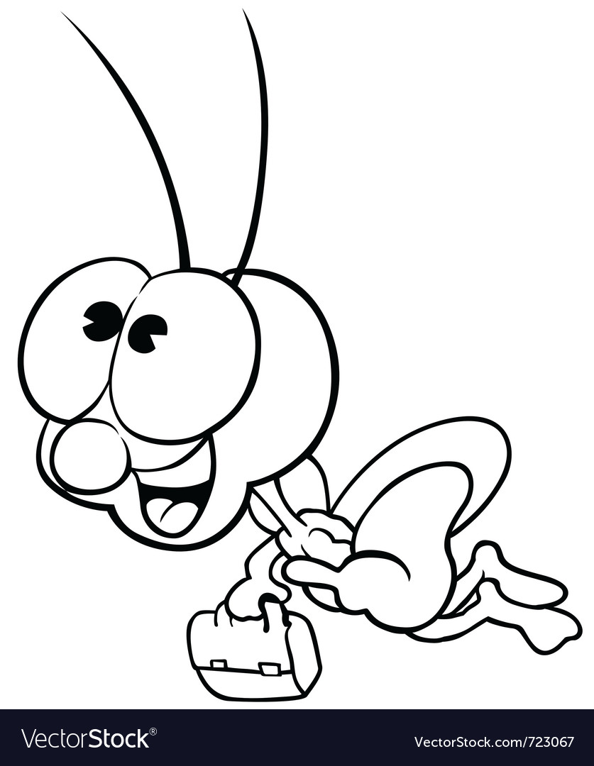 Flying bug Royalty Free Vector Image - VectorStock