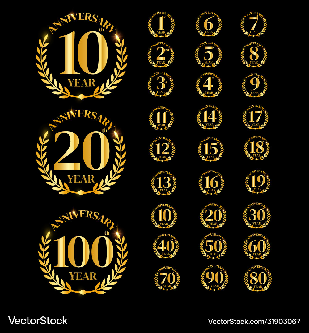 Golden anniversary logo Royalty Free Vector Image