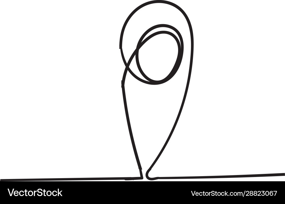 Gps pointer with single continuous line doodle Vector Image