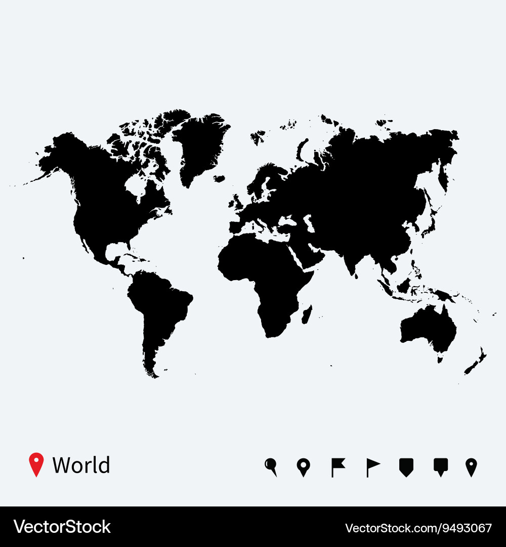 High detailed map of world with navigation Vector Image