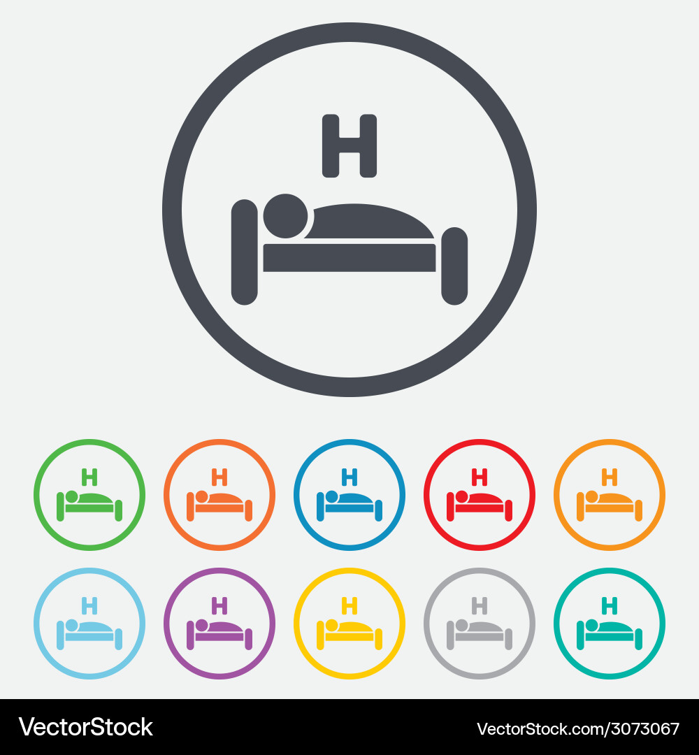 Hotel sign icon rest place sleeper symbol Vector Image