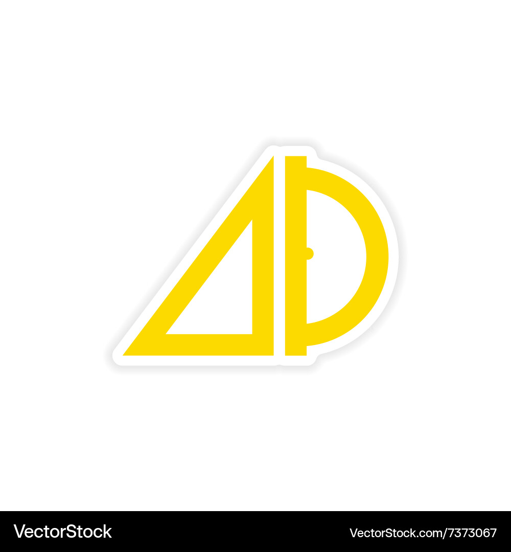 Icon sticker realistic design on paper ruler Vector Image