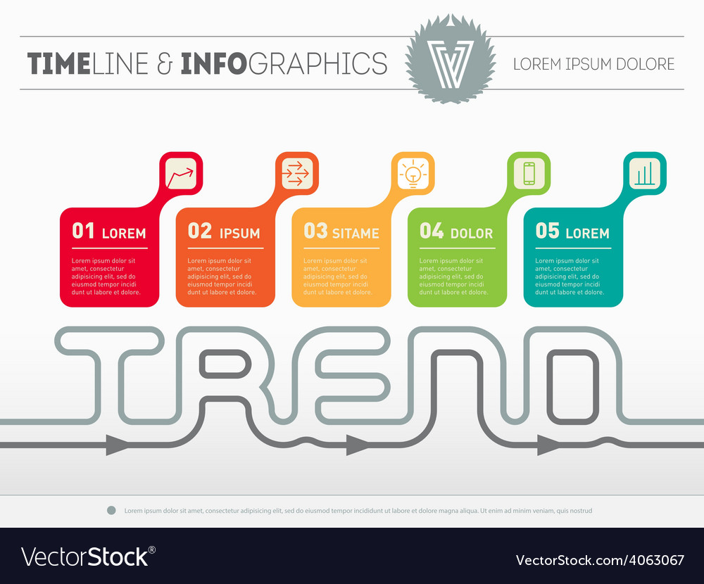 Infographic timeline with five parts Time line of Vector Image
