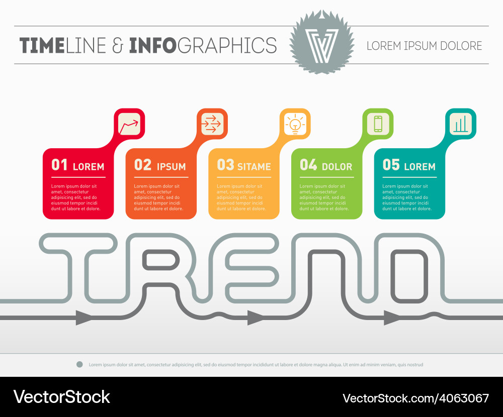 Infographic timeline with five parts time line Vector Image
