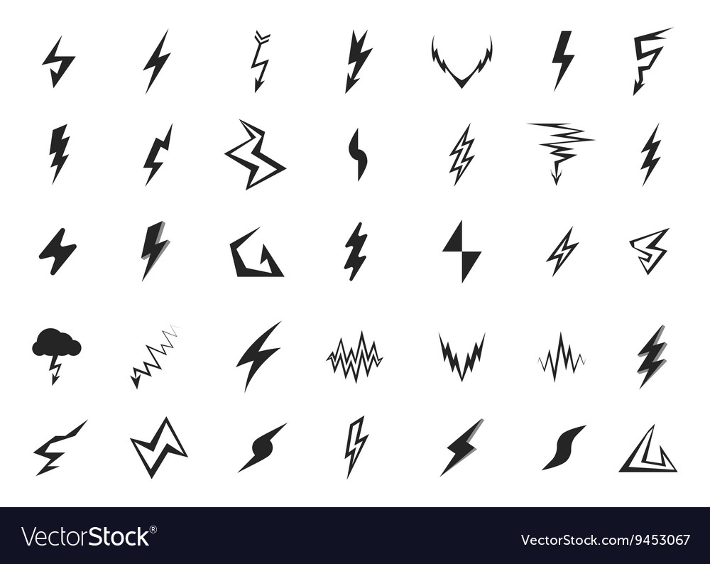 Lightning icons set Royalty Free Vector Image - VectorStock