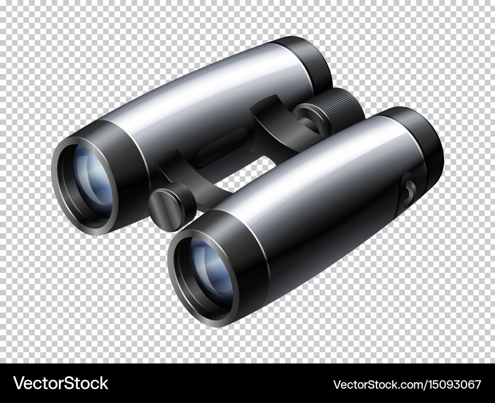 Modern design of binoculars on transparent Vector Image
