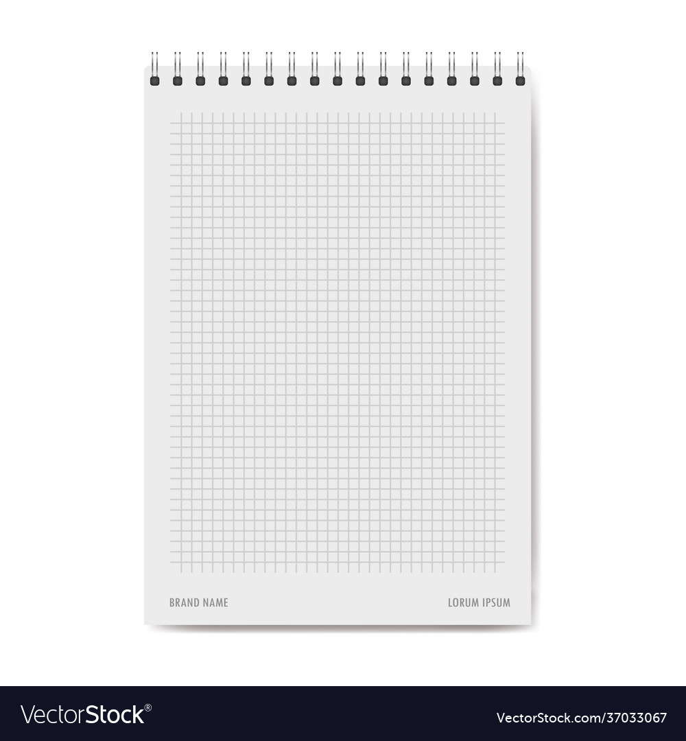 Notepad template isolated on white background Vector Image