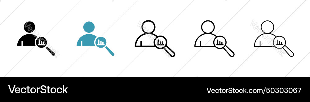 Personal assessment icon set man appraisal Vector Image