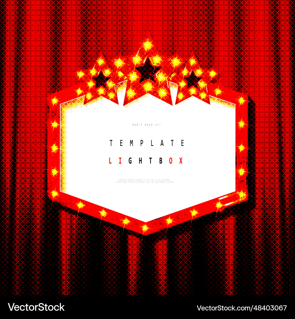 Retro light sign vintage style banner Royalty Free Vector