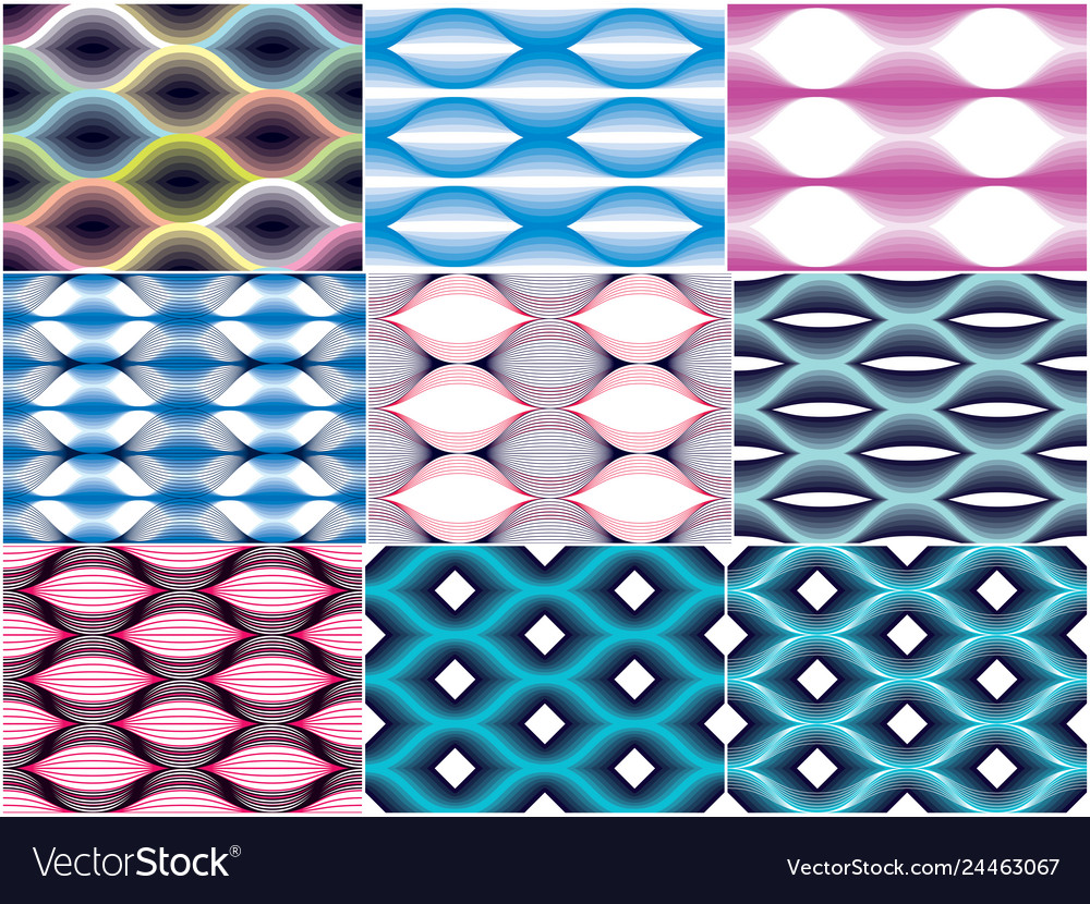 Seamless geometric patterns set geometric simple Vector Image
