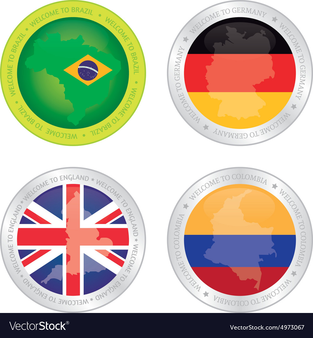 Set labels with different flags Royalty Free Vector Image