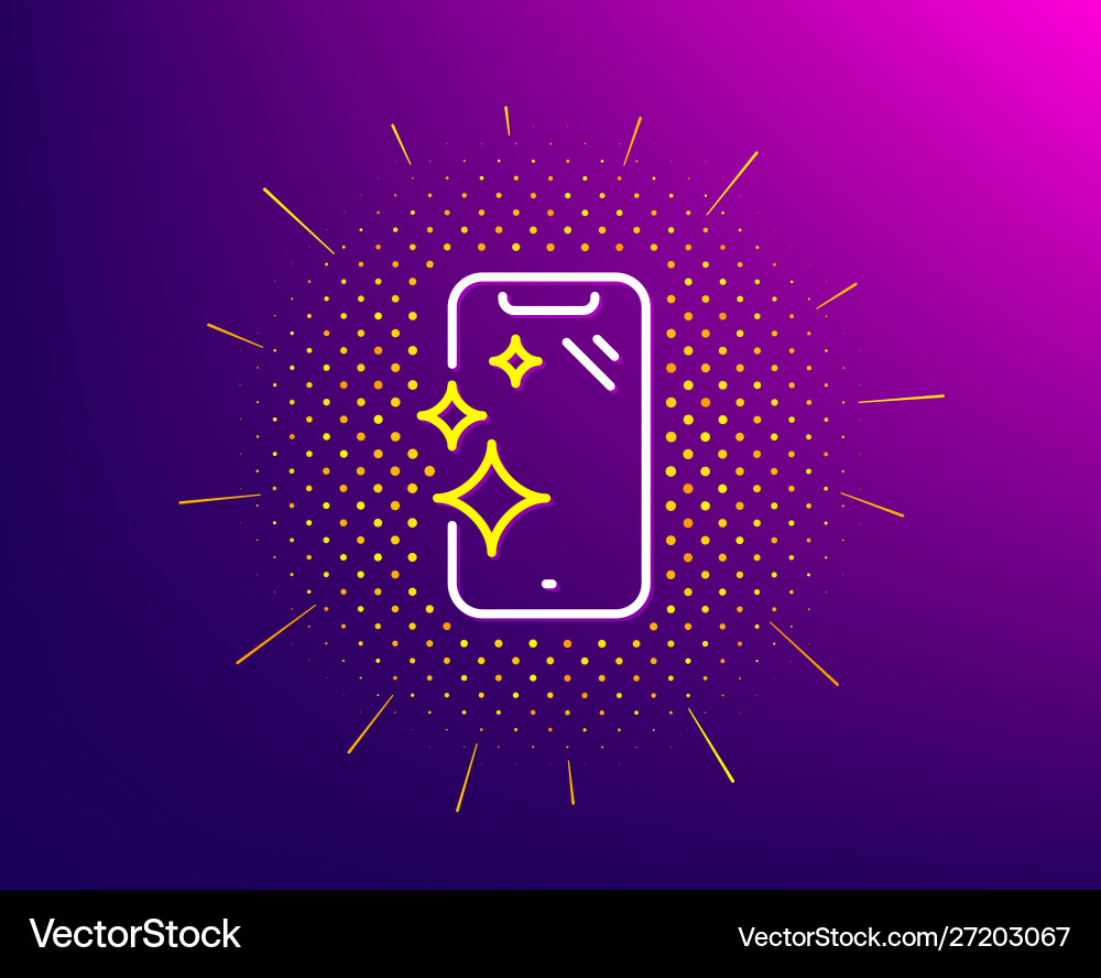Smartphone clean screen line icon phone sign Vector Image