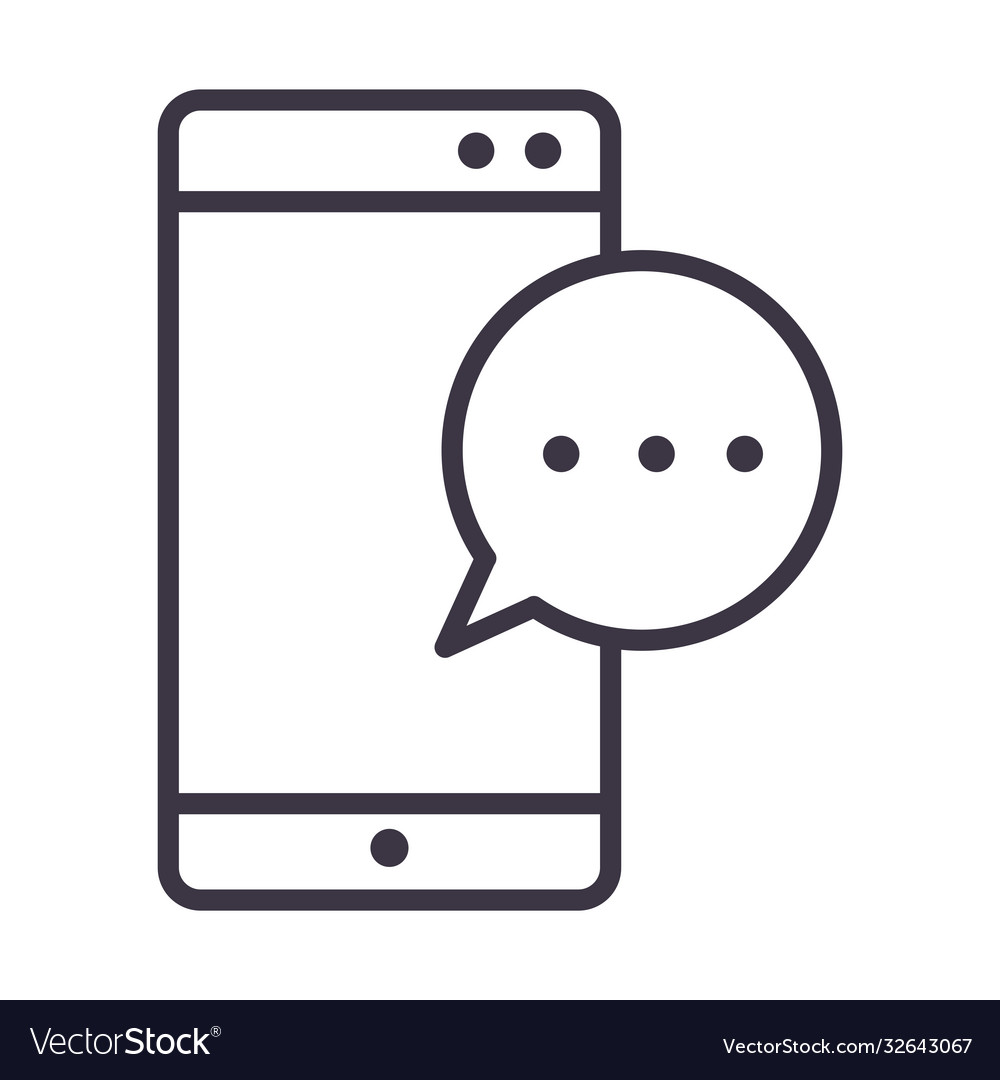 Smartphone sms message bubble device technology Vector Image