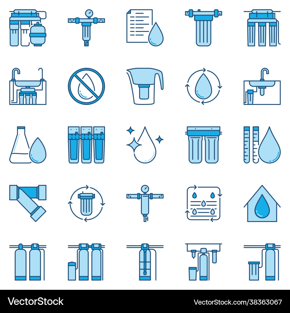 Water purification and filters blue concept Vector Image