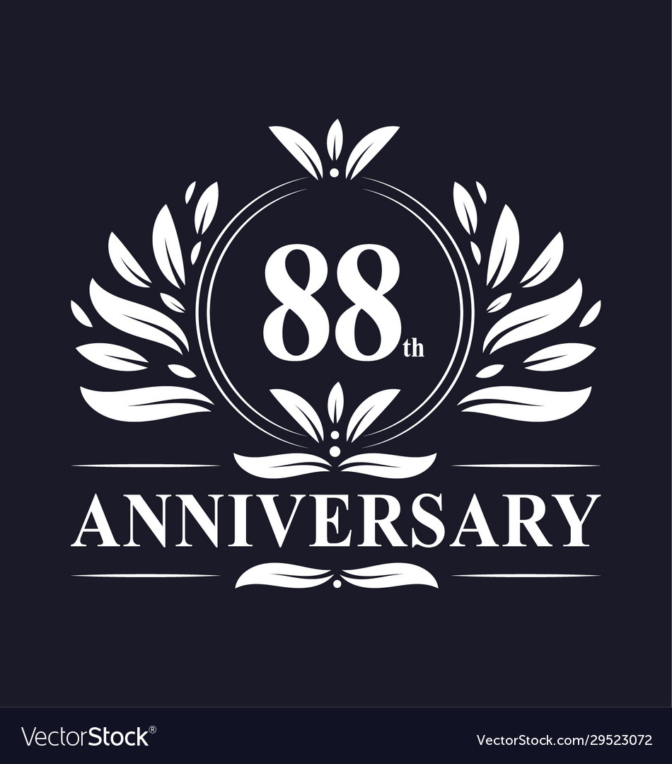 88 years anniversary logo 88th Royalty Free Vector Image