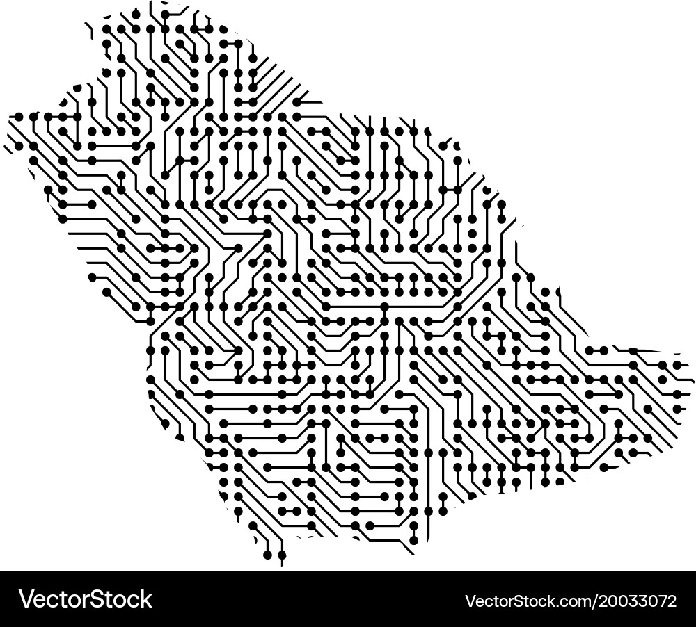 Abstract schematic map of saudi arabia from the Vector Image