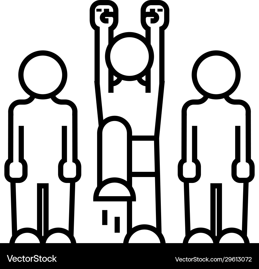 Active person line icon concept sign outline Vector Image