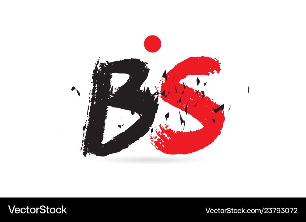 Alphabet letter combination bs b s with grunge Vector Image