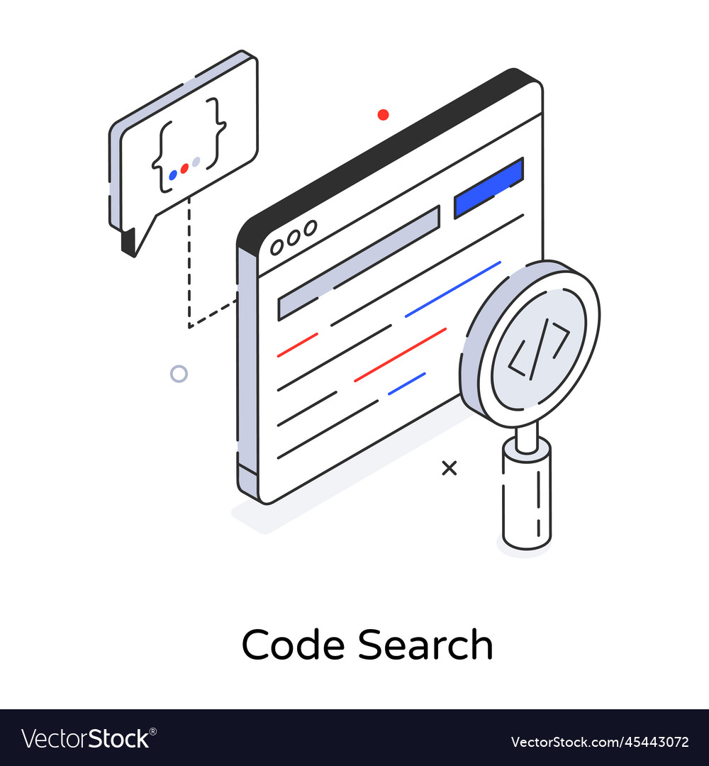 Code search Royalty Free Vector Image - VectorStock
