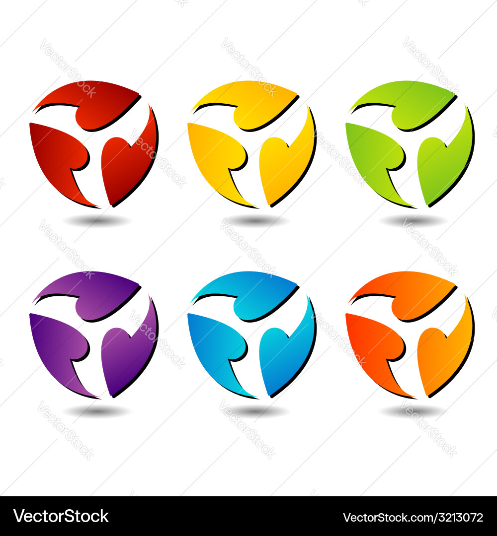 Colorful three sides logos for business Royalty Free Vector