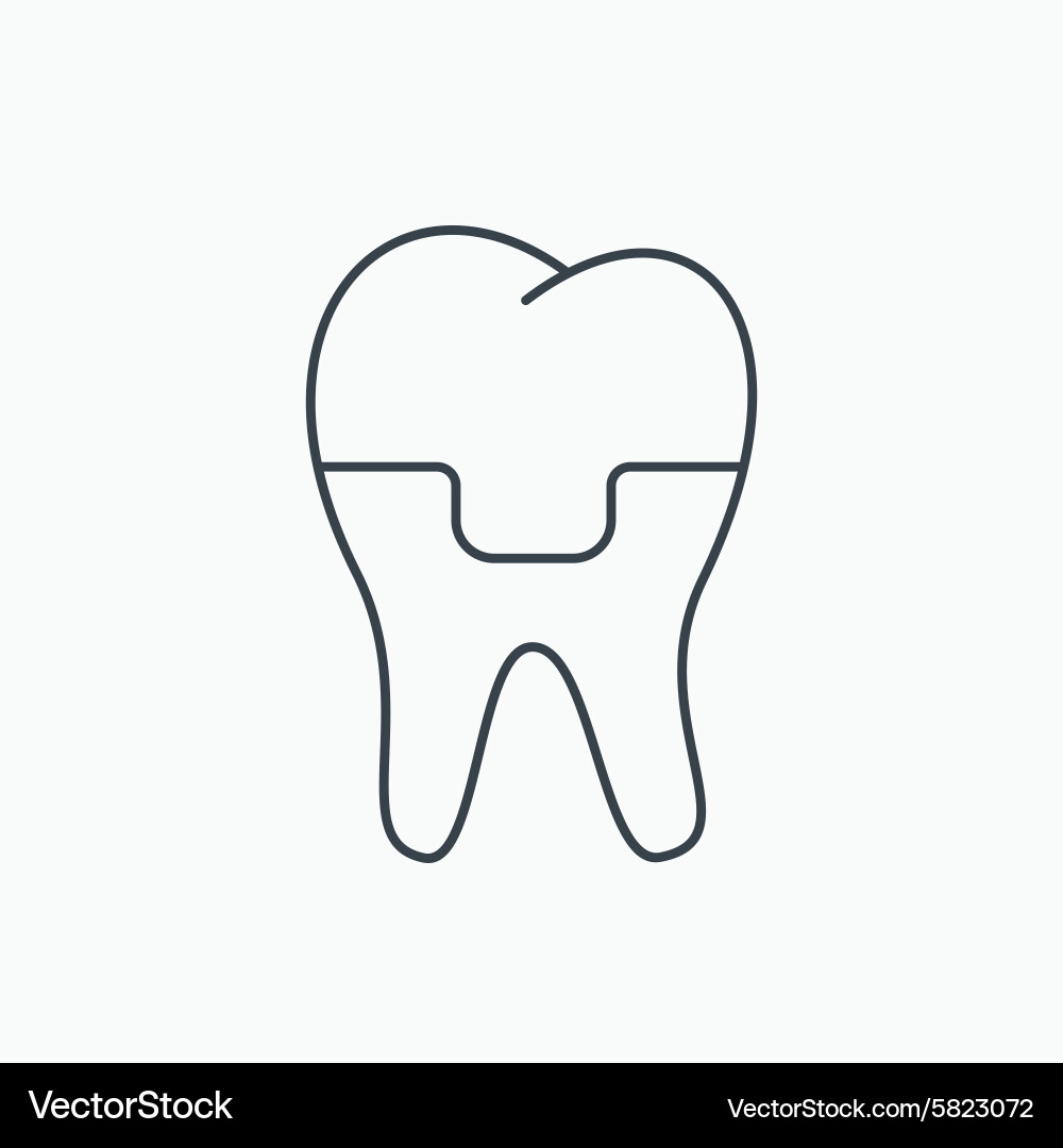 Dental crown icon tooth prosthesis sign Royalty Free Vector